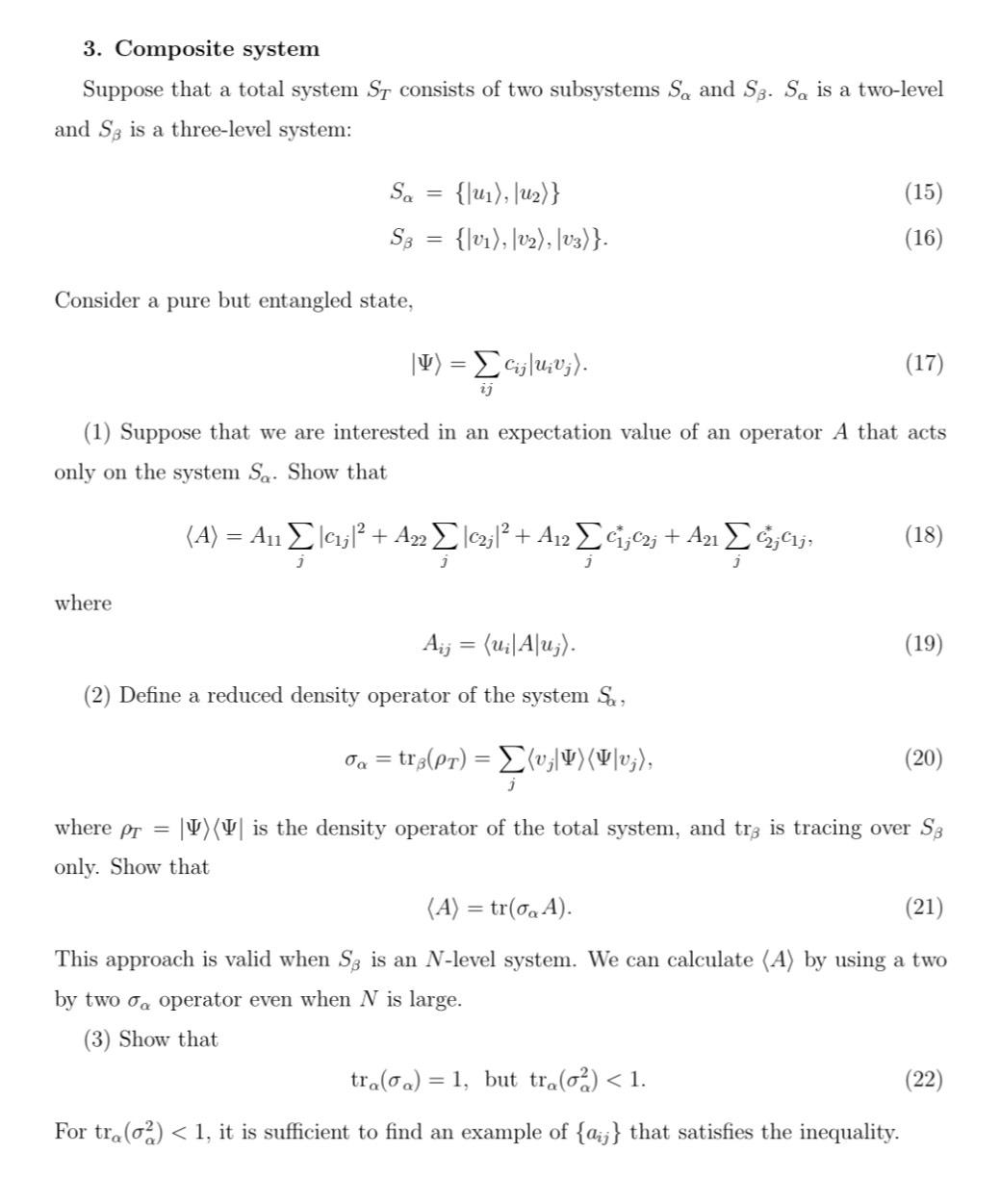 Solved Composite systemSuppose that a total system ST | Chegg.com