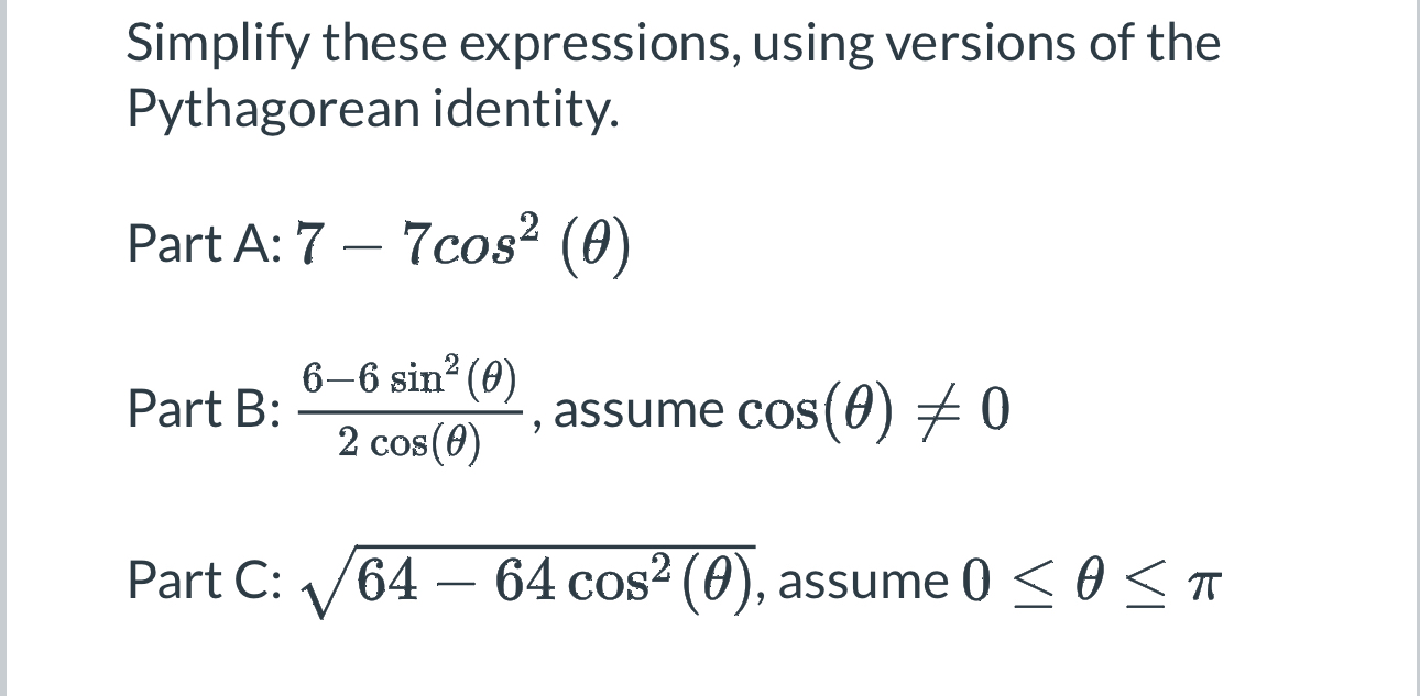 Solved Simplify these expressions, using versions of the | Chegg.com