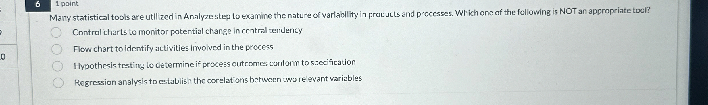 Solved 6 1 ﻿pointMany statistical tools are utilized in | Chegg.com