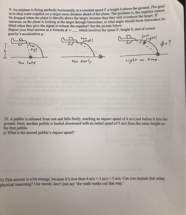Solved Overshoot the target. If 9. An airplane is flying | Chegg.com