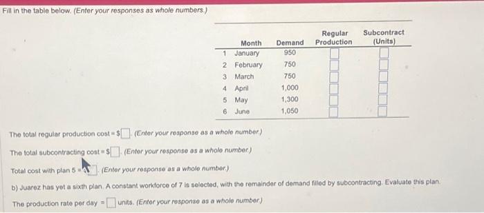Solved A)fill in the table and boxes below(Enter your | Chegg.com