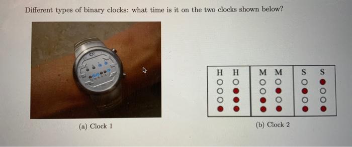 Solved Different types of binary clocks: what time is it on | Chegg.com