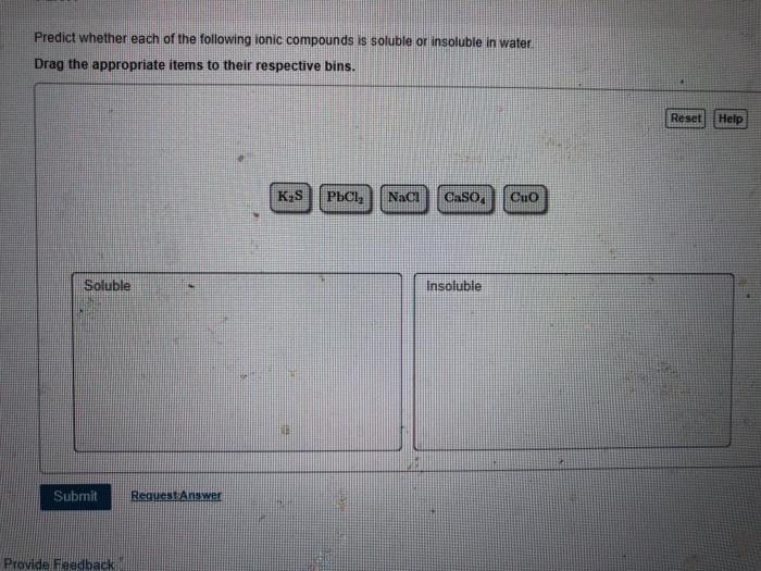 Solved Predict whether each of the following ionic compounds | Chegg.com