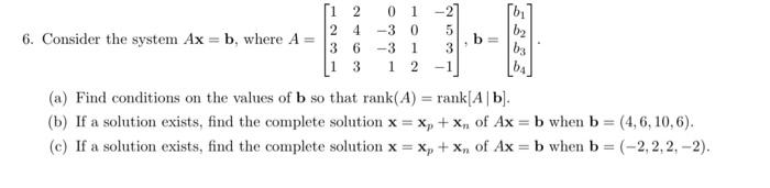 Solved 6. Consider the system Ax=b, where | Chegg.com