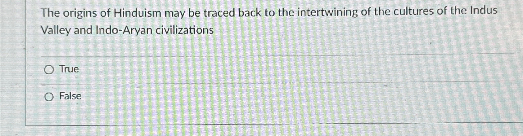 Solved The origins of Hinduism may be traced back to the | Chegg.com