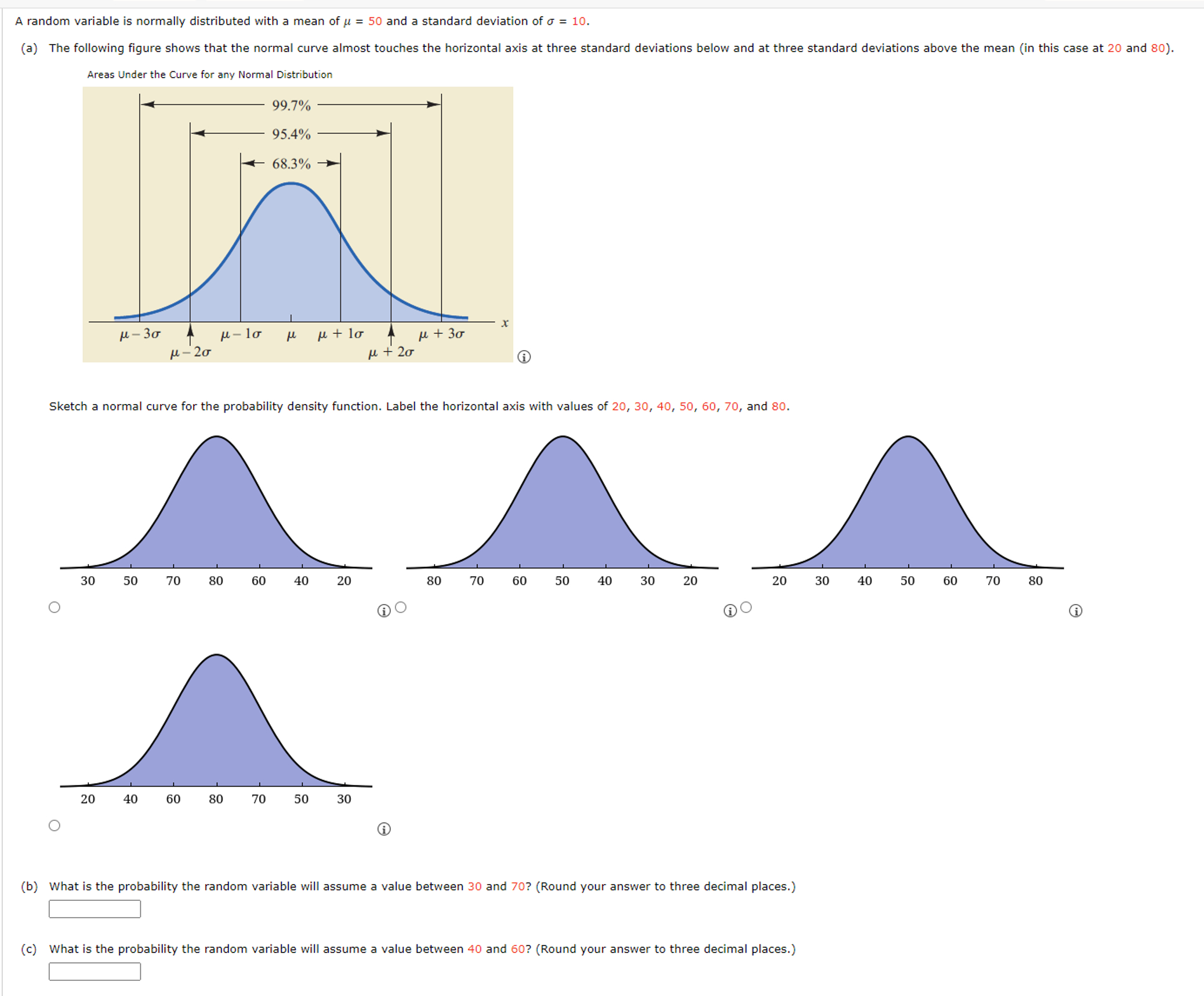 Solved A random variable is normally distributed with a mean | Chegg.com