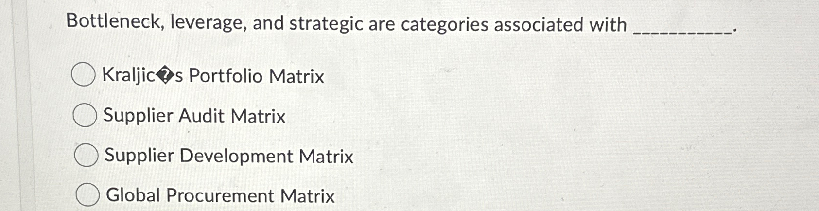 Solved Bottleneck, leverage, and strategic are categories | Chegg.com