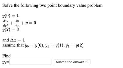 Solved Solve the following two point boundary value problem | Chegg.com