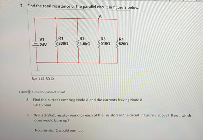 Solved 7. Find the total resistance of the parallel circuit | Chegg.com