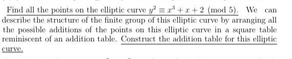 Solved Find all the points on the elliptic curve | Chegg.com