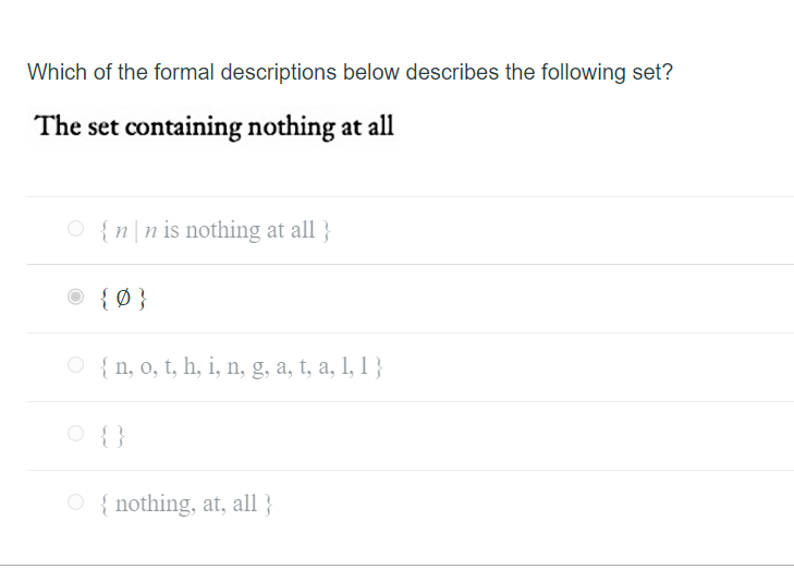 Solved Which of the formal descriptions below describes the | Chegg.com