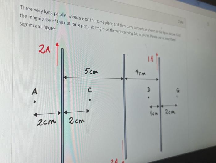 Solved Three very long parallel wires are on the same plane | Chegg.com
