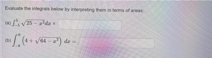 Solved Evaluate the integrals below by interpreting them in | Chegg.com