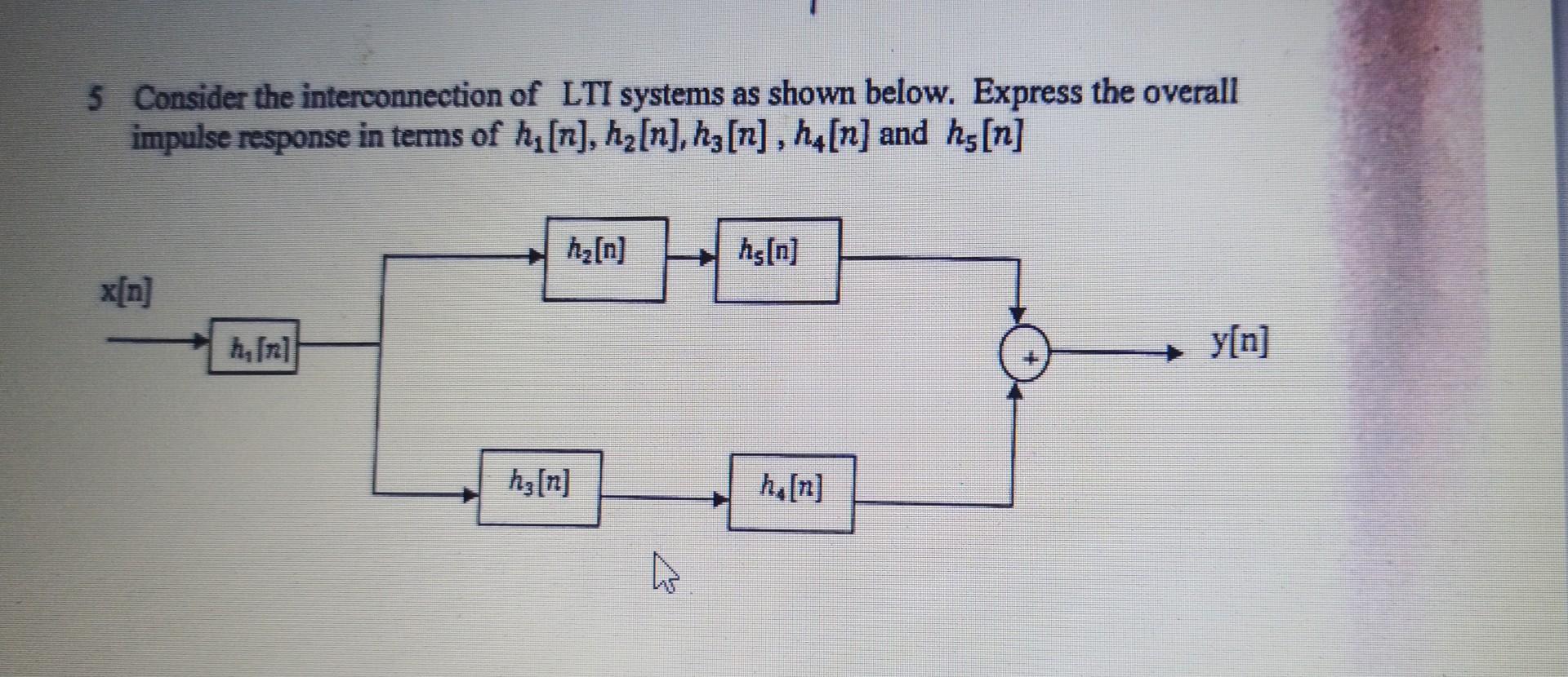 Solved 5 Consider the interconnection of LTI systems as | Chegg.com