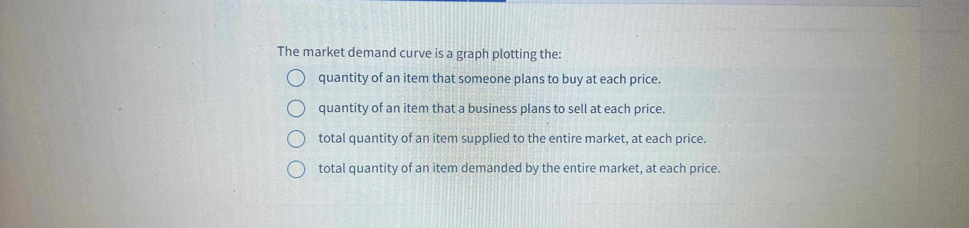 Solved The market demand curve is a graph plotting | Chegg.com
