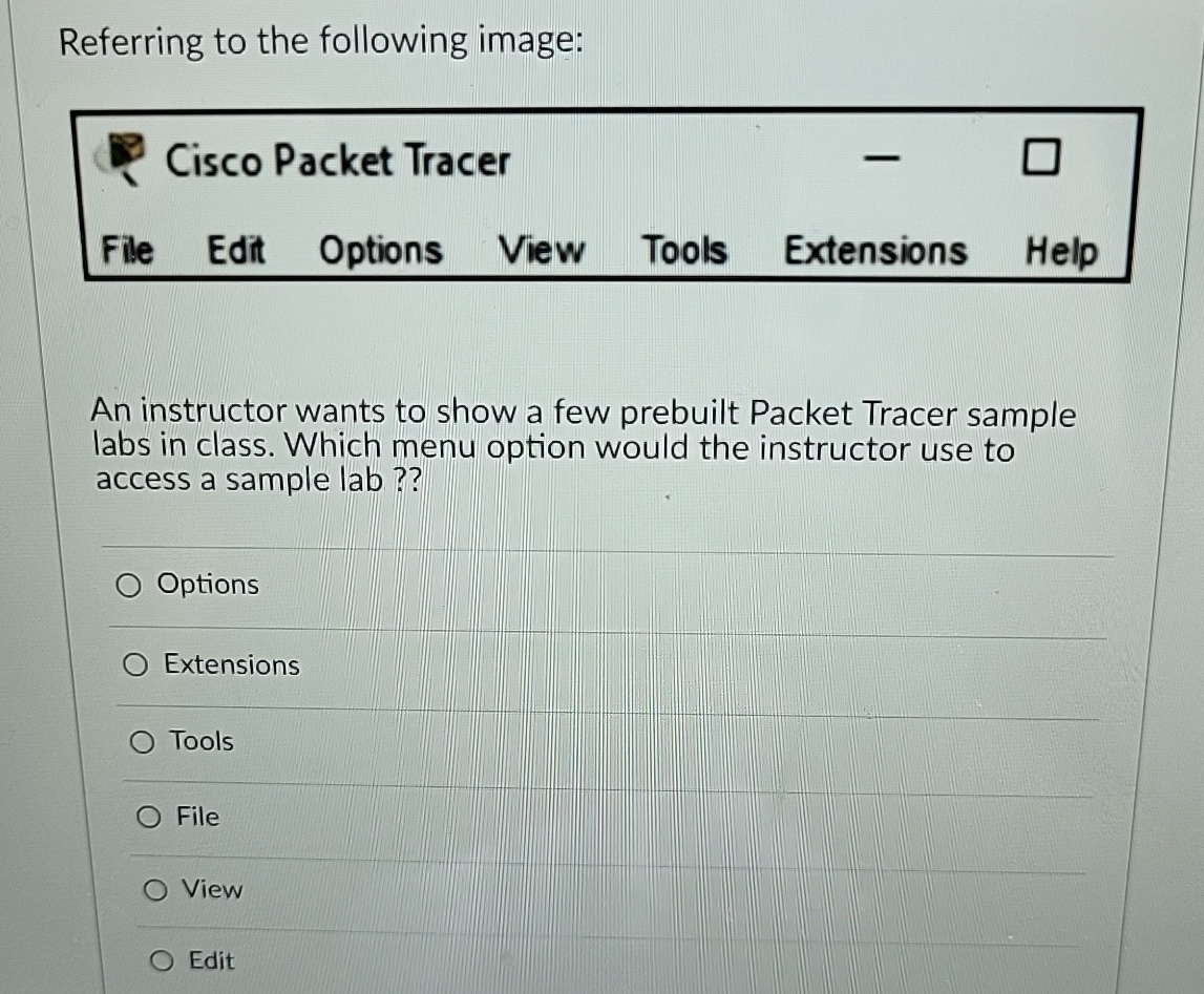 Solved Referring to the following image:Cisco Packet | Chegg.com