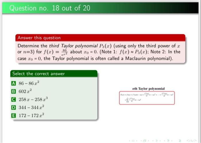 Solved Question no. 16 out of 20 Answer this question | Chegg.com