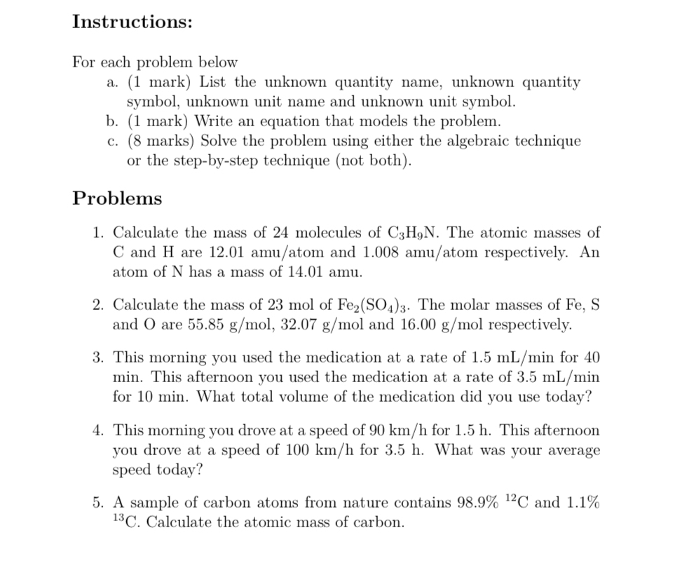 Solved Instructions:For each problem belowa. (1 ﻿mark) ﻿List | Chegg.com