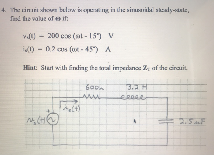 Solved 4. The circuit shown below is operating in the | Chegg.com