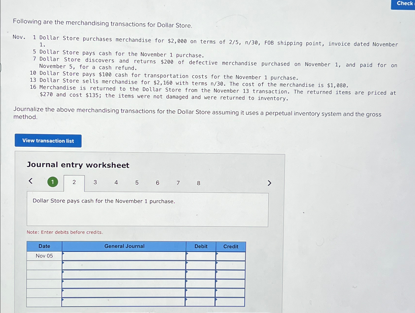 Solved Following are the merchandising transactions for | Chegg.com