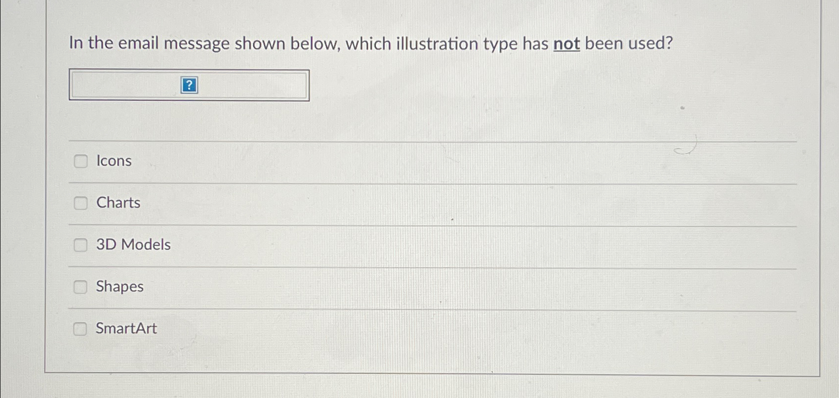 Solved In the email message shown below, which illustration | Chegg.com