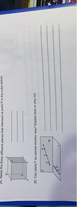 Solved 24. Name the three different planes that intersect at | Chegg.com