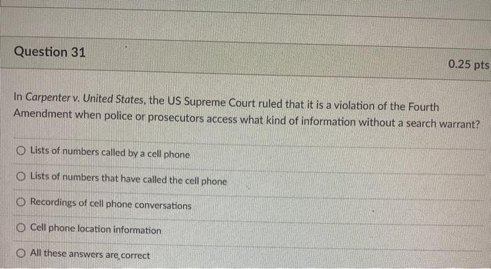 Solved In Carpenter v. United States, the US Supreme Court | Chegg.com