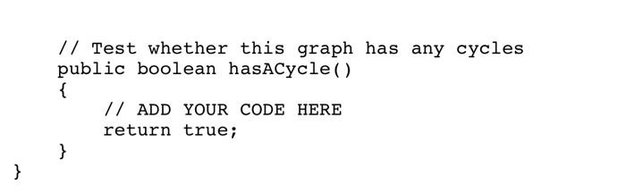 Solved Complete the implementation of an adjacency | Chegg.com