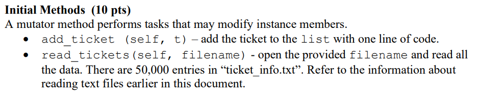 Solved Initial Methods (10 ﻿pts)A mutator method performs | Chegg.com