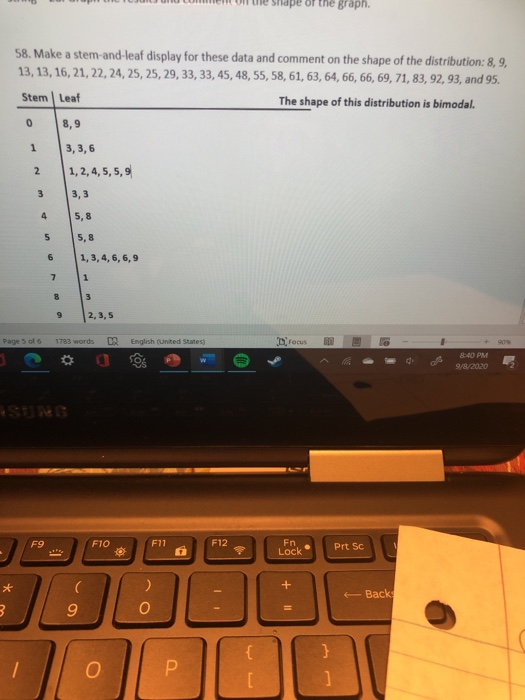 Solved Shape of the graph. 58. Make a stem-and-leaf display | Chegg.com