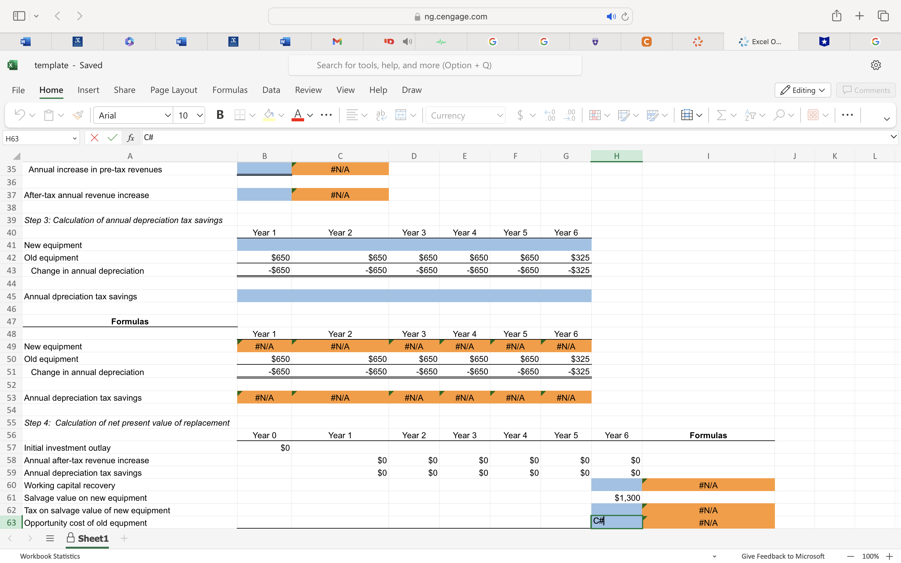 Excel Online Structured Activity: Replacement | Chegg.com