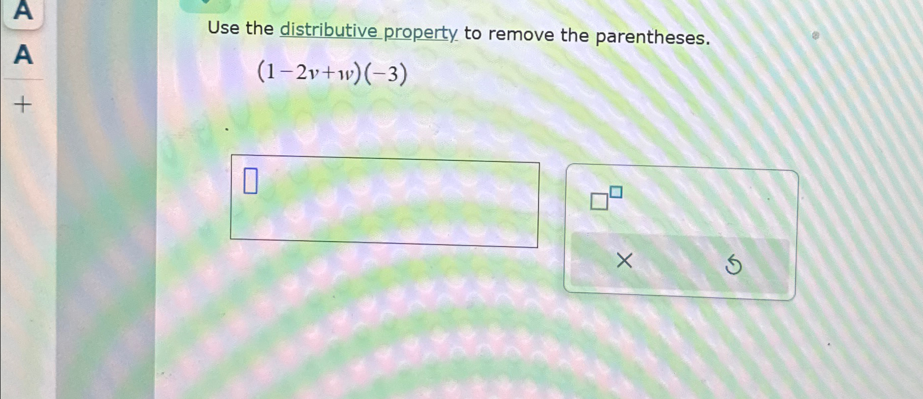 Solved Use the distributive property to remove the | Chegg.com