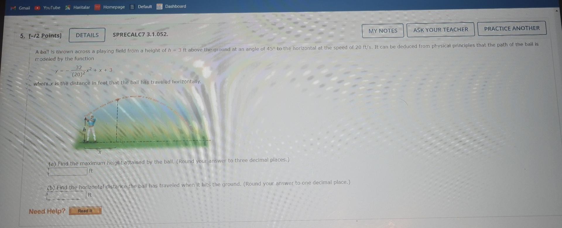 Solved modeled by the function y=−(20)232x2+x+3 Where x is | Chegg.com