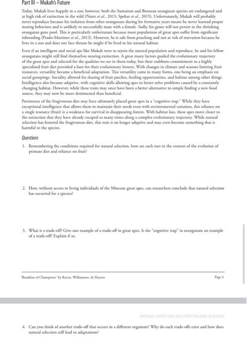 Solved Partill-Mukah's Future Today, Muluh live happily in a | Chegg.com