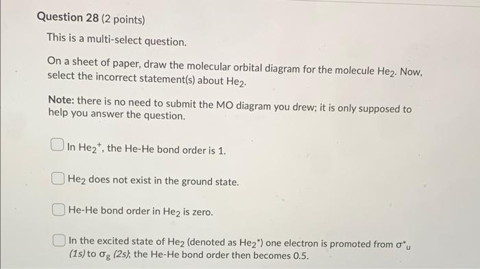 Solved Question 28 (2 points) This is a multi-select | Chegg.com