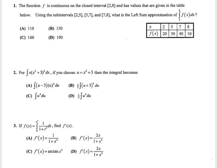 Solved Integration and Accumulations of Change please do all | Chegg.com