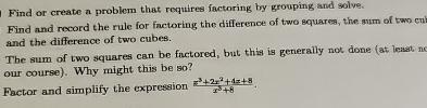 Solved Find or create a problem that requires factoring by | Chegg.com