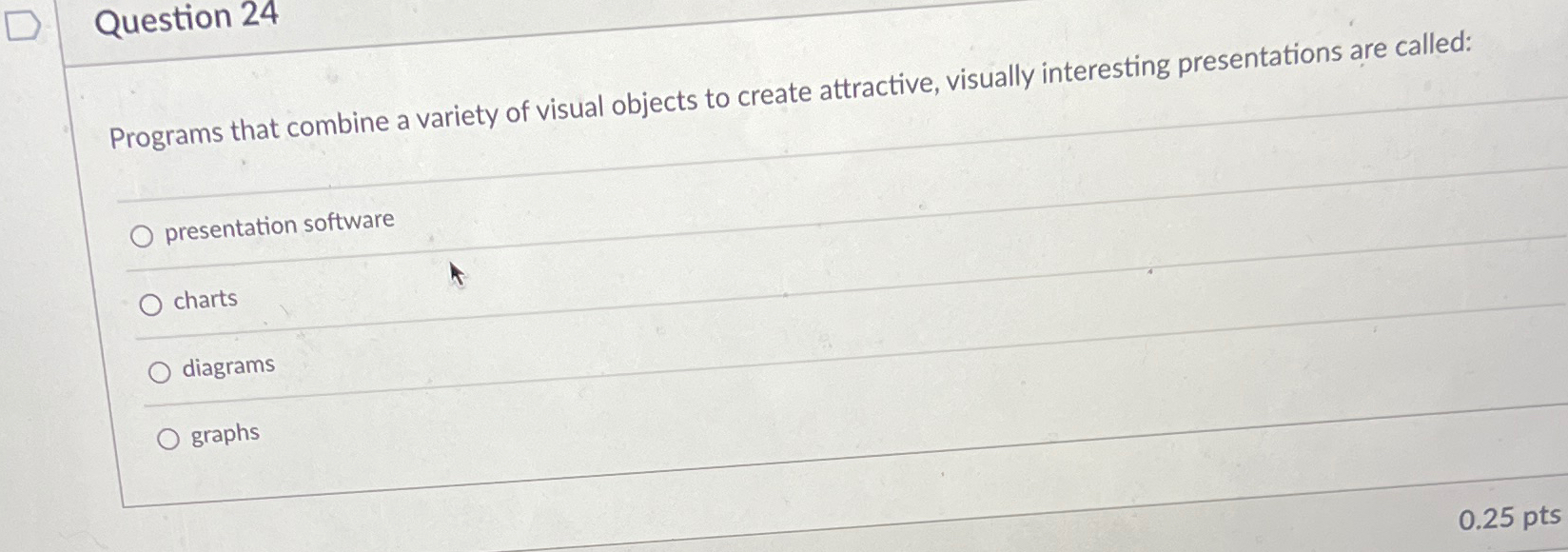 Solved Question 24Programs that combine a variety of visual | Chegg.com