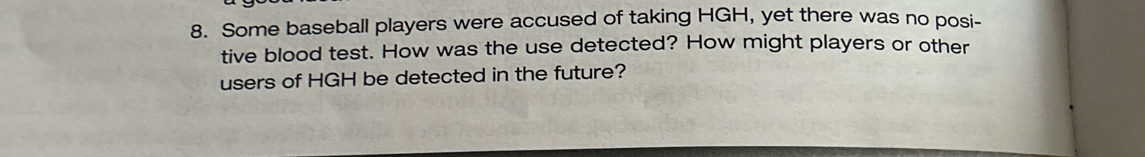 Solved Some baseball players were accused of taking HGH, | Chegg.com