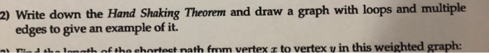Solved 2) Write down the Hand Shaking Theorem and draw a | Chegg.com