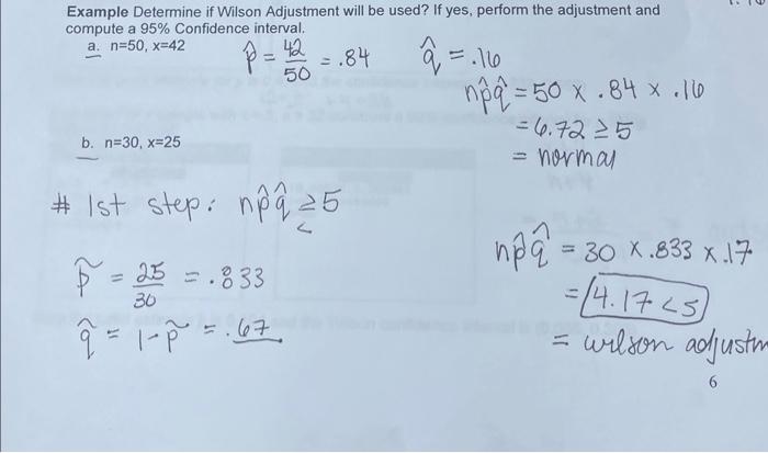 Solved Example Determine if Wilson Adjustment will be used? | Chegg.com