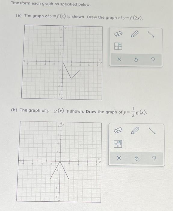 Solved Transform each graph as specified below: (a) The | Chegg.com