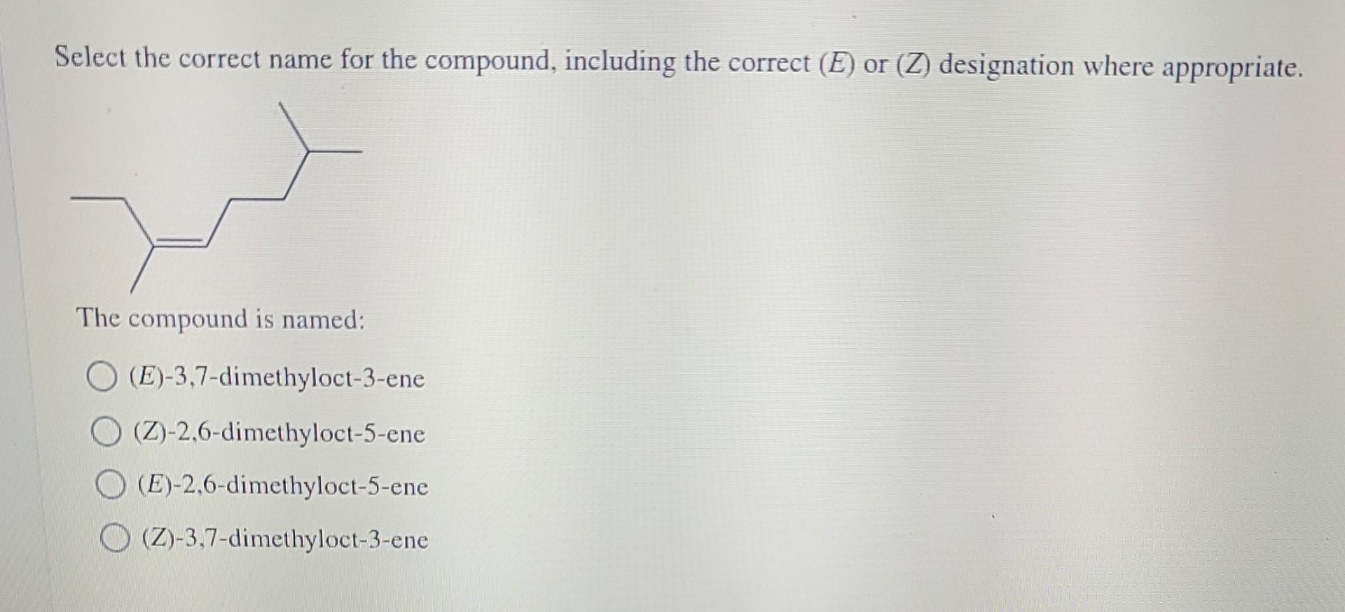 Solved Select the correct name for the compound, including | Chegg.com