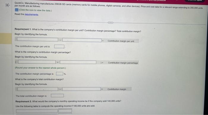 Solved QuickCo. Manulacturing manufactures 29668 SD cards | Chegg.com