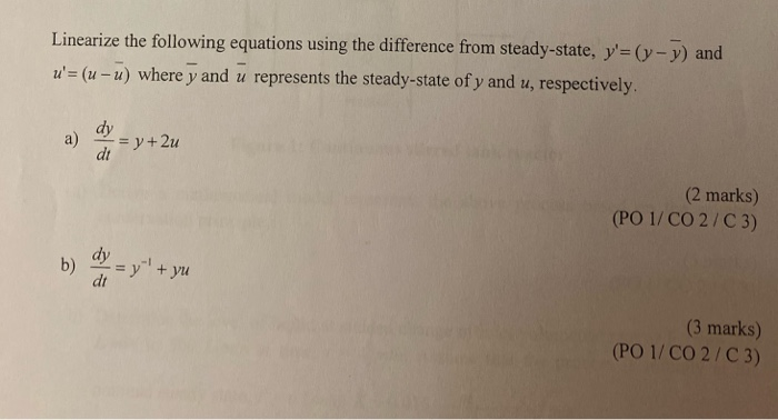Solved Linearize the following equations using the | Chegg.com