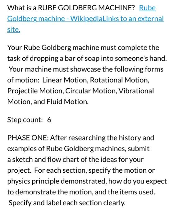 What is a RUBE GOLDBERG MACHINE? Rube Goldberg | Chegg.com