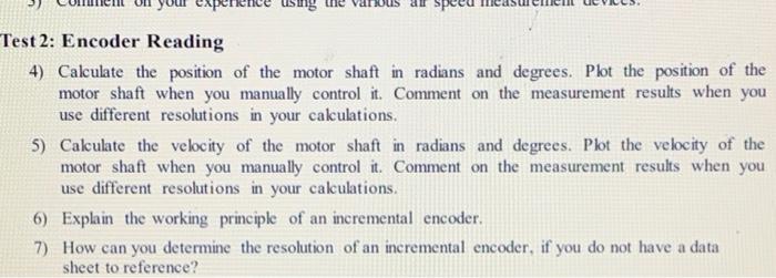 Solved Test 2: Encoder Reading 4) Calculate the position of | Chegg.com