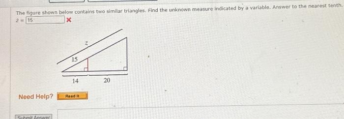 Solved The fiqure shown below contains two similar | Chegg.com