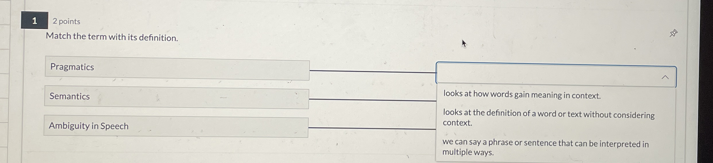 Solved 1 2 ﻿pointsMatch the term with its | Chegg.com