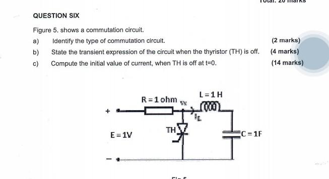 Solved Figure 5, shows a commutation circuit. a) Identify | Chegg.com